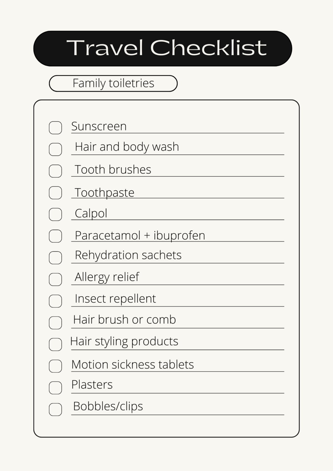 Your family holiday packing list with printable holiday checklist