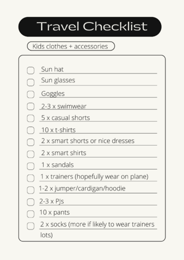 Your family holiday packing list with printable holiday checklist