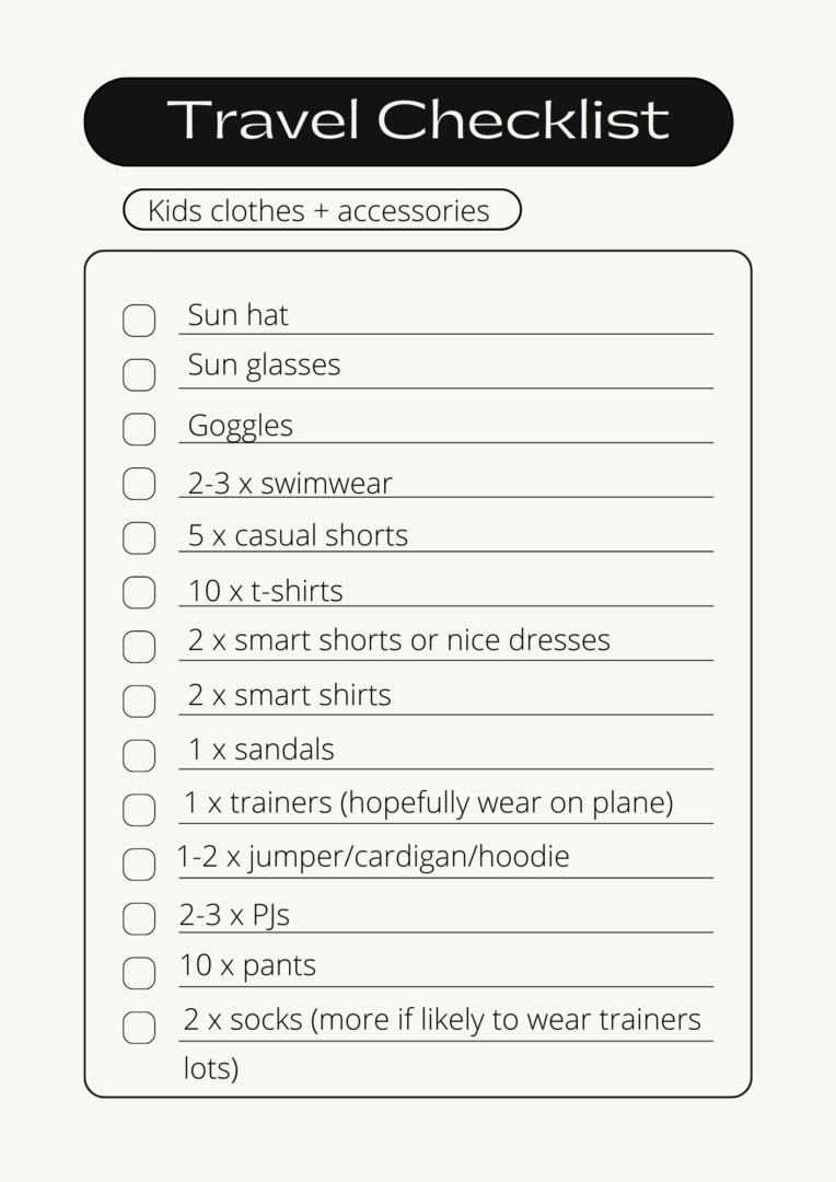 Your family holiday packing list with printable holiday checklist